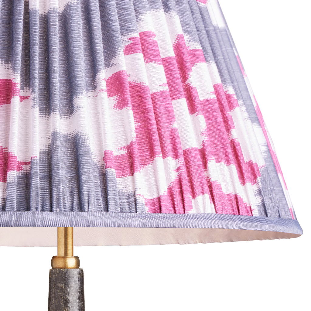 30cm empire silk ikat shade in pink and pewter Darjee