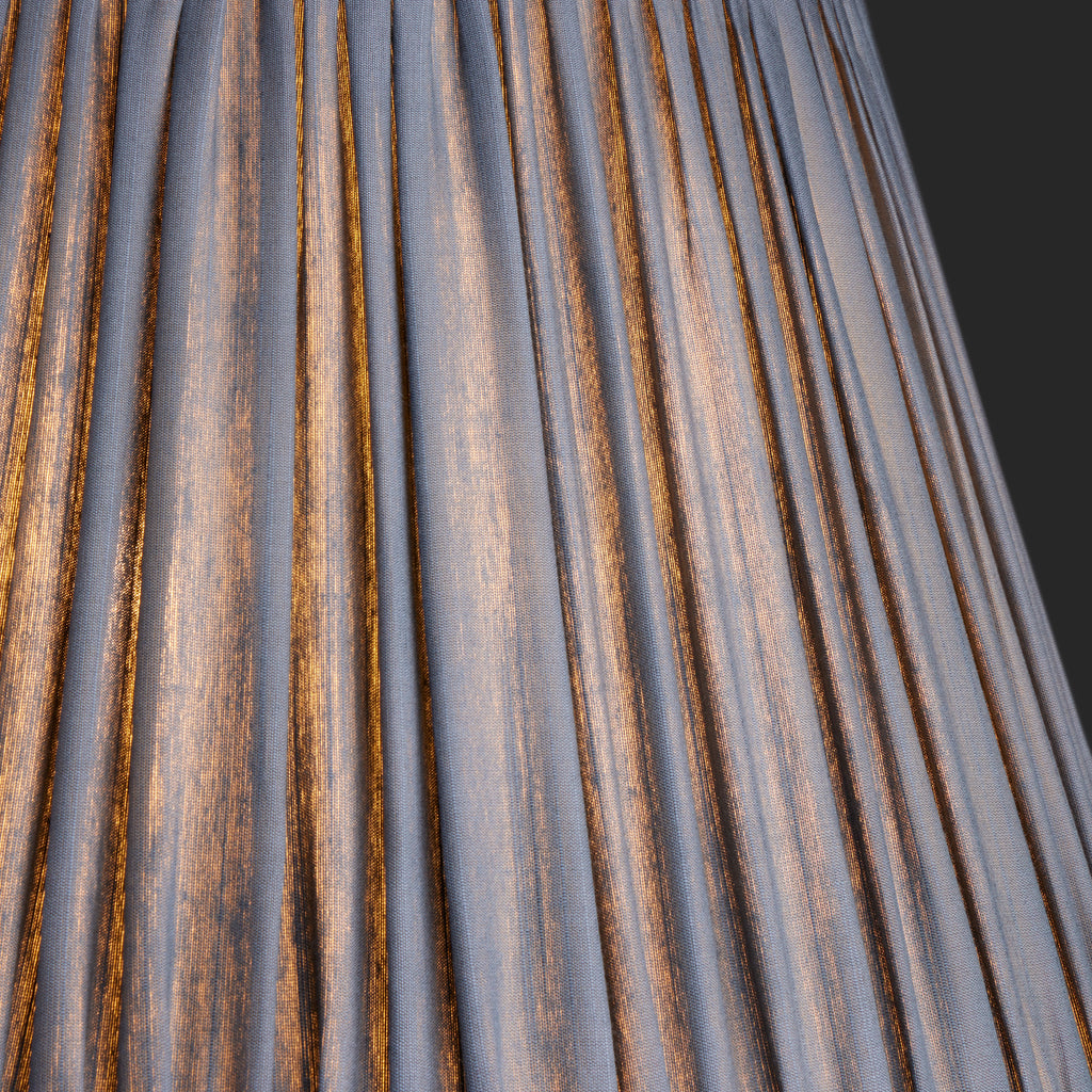 30cm empire gathered lampshade in blue silk