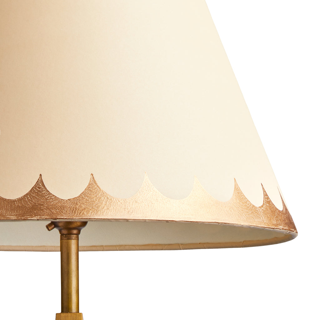 30cm empire shade in gold scallops hand painted card