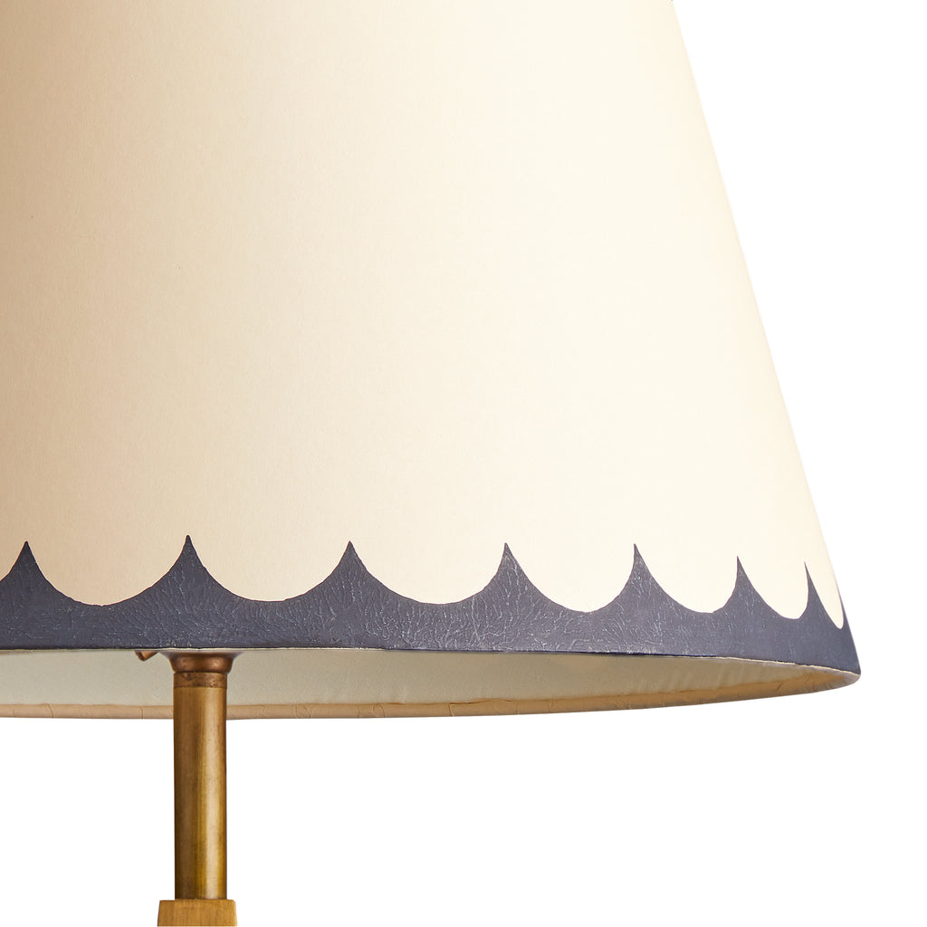 45cm straight empire shade in jet scallops hand painted card