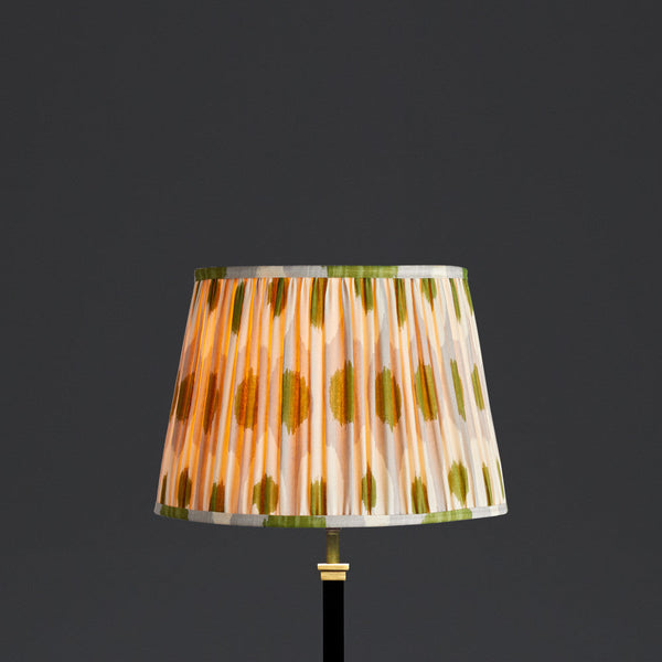 30cm straight empire shade in grey green egg & spoon silk ikat
