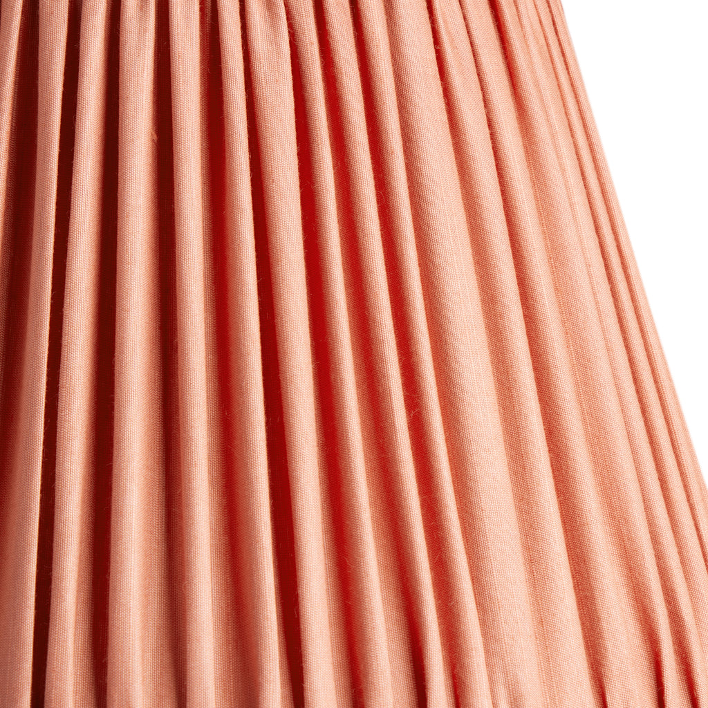 30cm straight empire gathered lampshade in coral silk