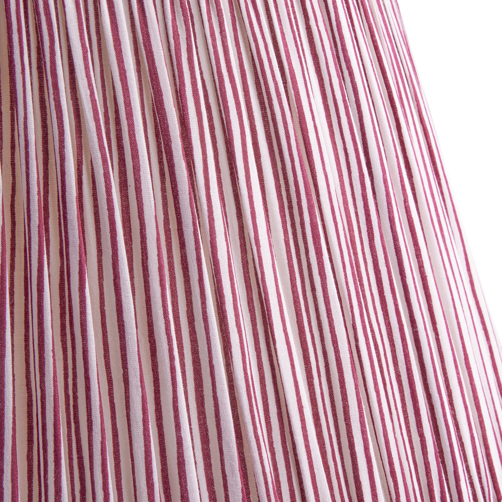 Red Striped Cotton Lampshade | Candy-Striped Empire Shade