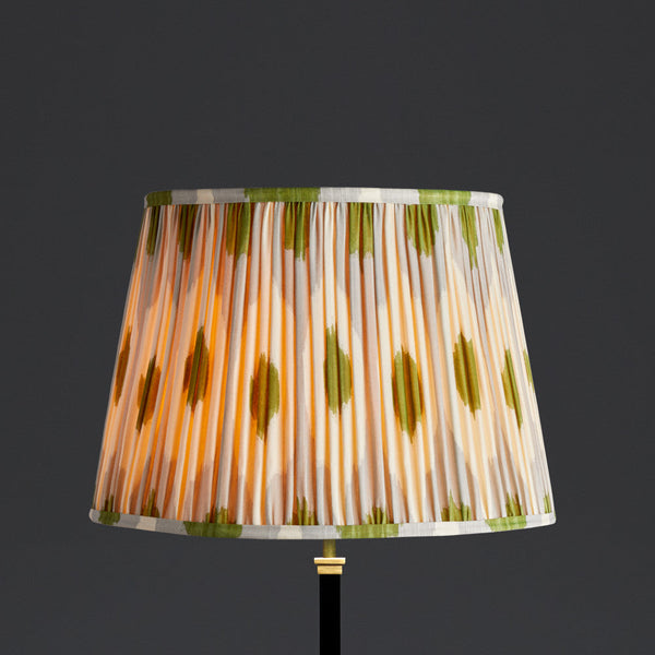 40cm straight empire shade in grey green egg & spoon silk ikat