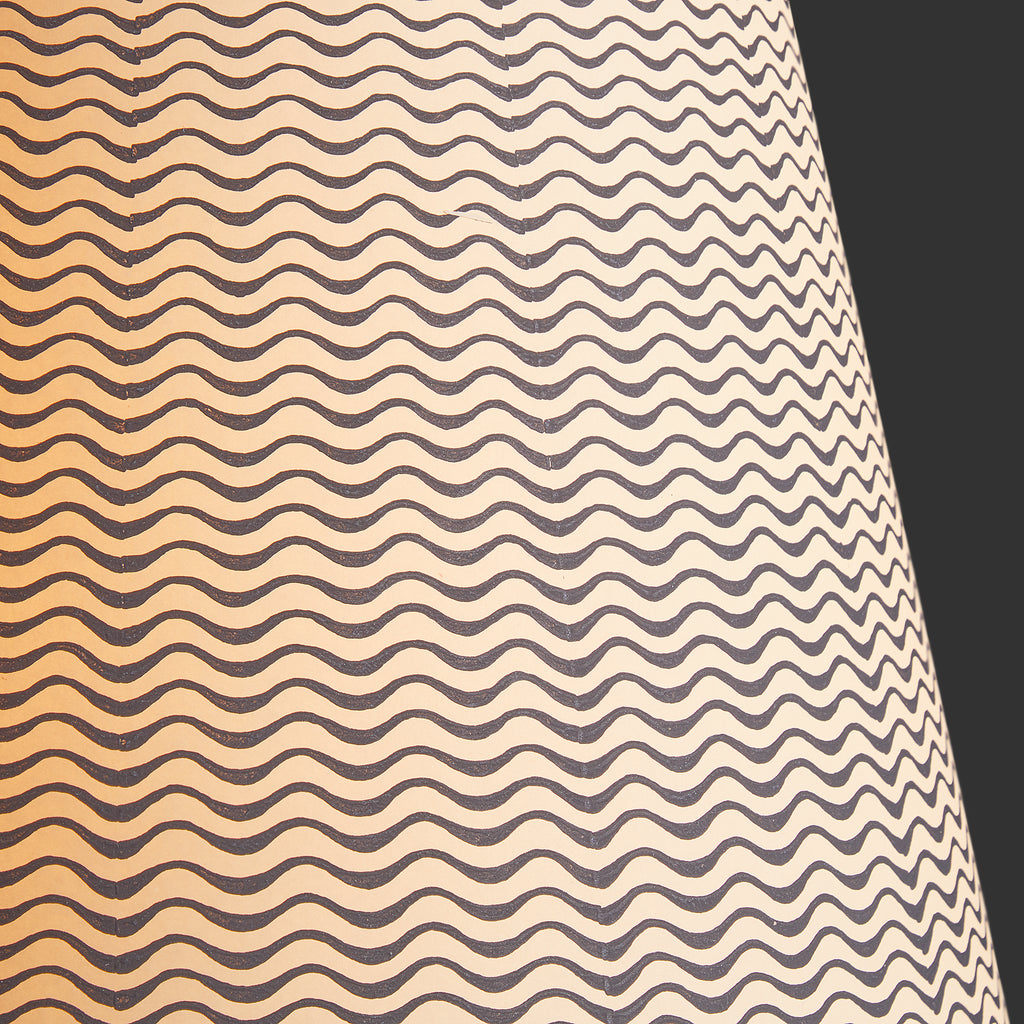12cm tall tapered shade in jet ripples hand painted card