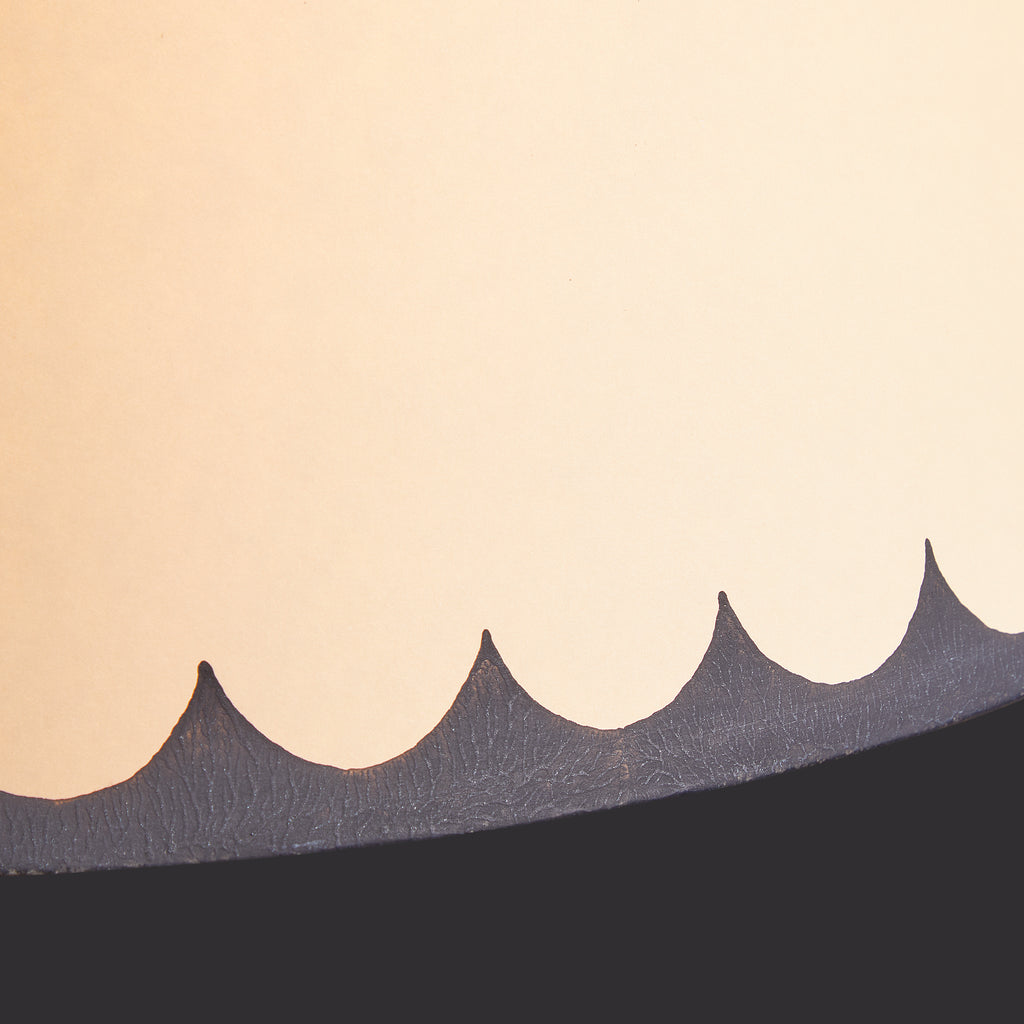 16cm empire shade in jet scallops hand painted card