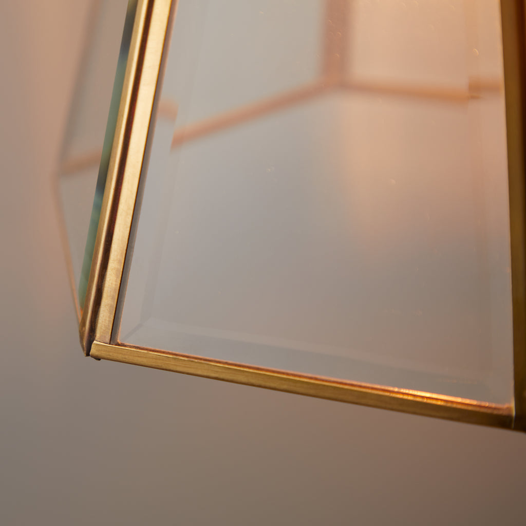 Hexagonal Luxor lantern in clear glass