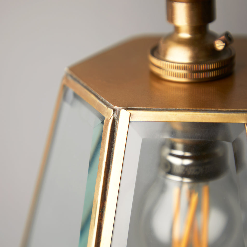 Hexagonal Luxor lantern in clear glass