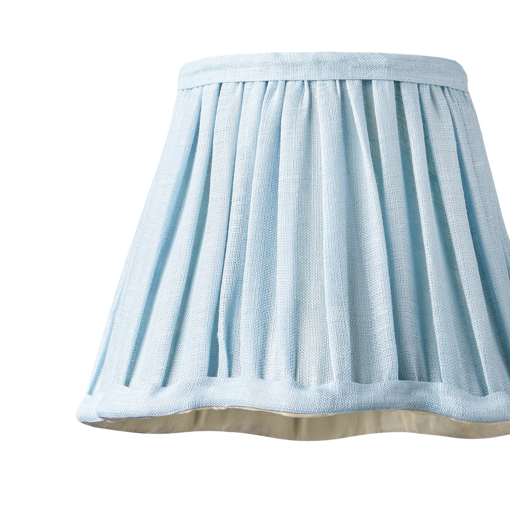 18cm scalloped pendant shade in blue sky linen