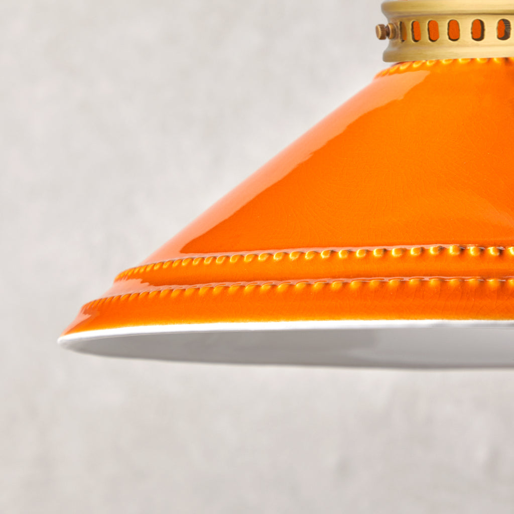 Ted ceramic shade in orange with stone interior