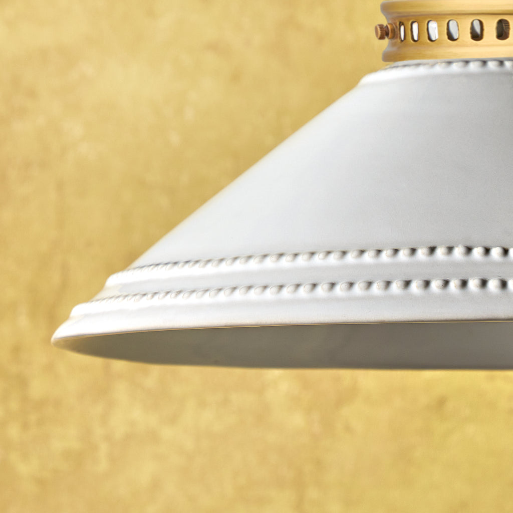 Ted ceramic shade in stone with stone interior