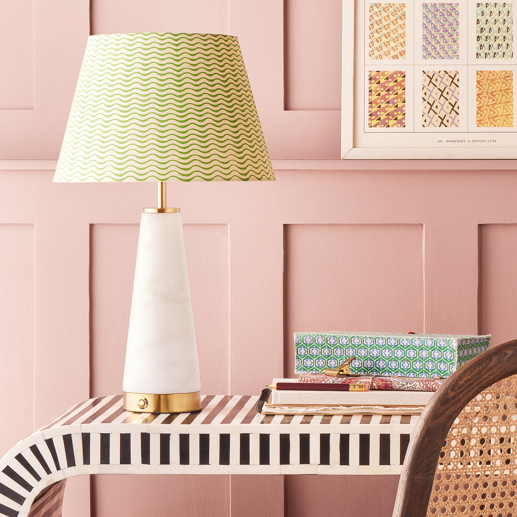 Sphynx Rechargeable Table Lamp in White Marble | Wireless Sophistication