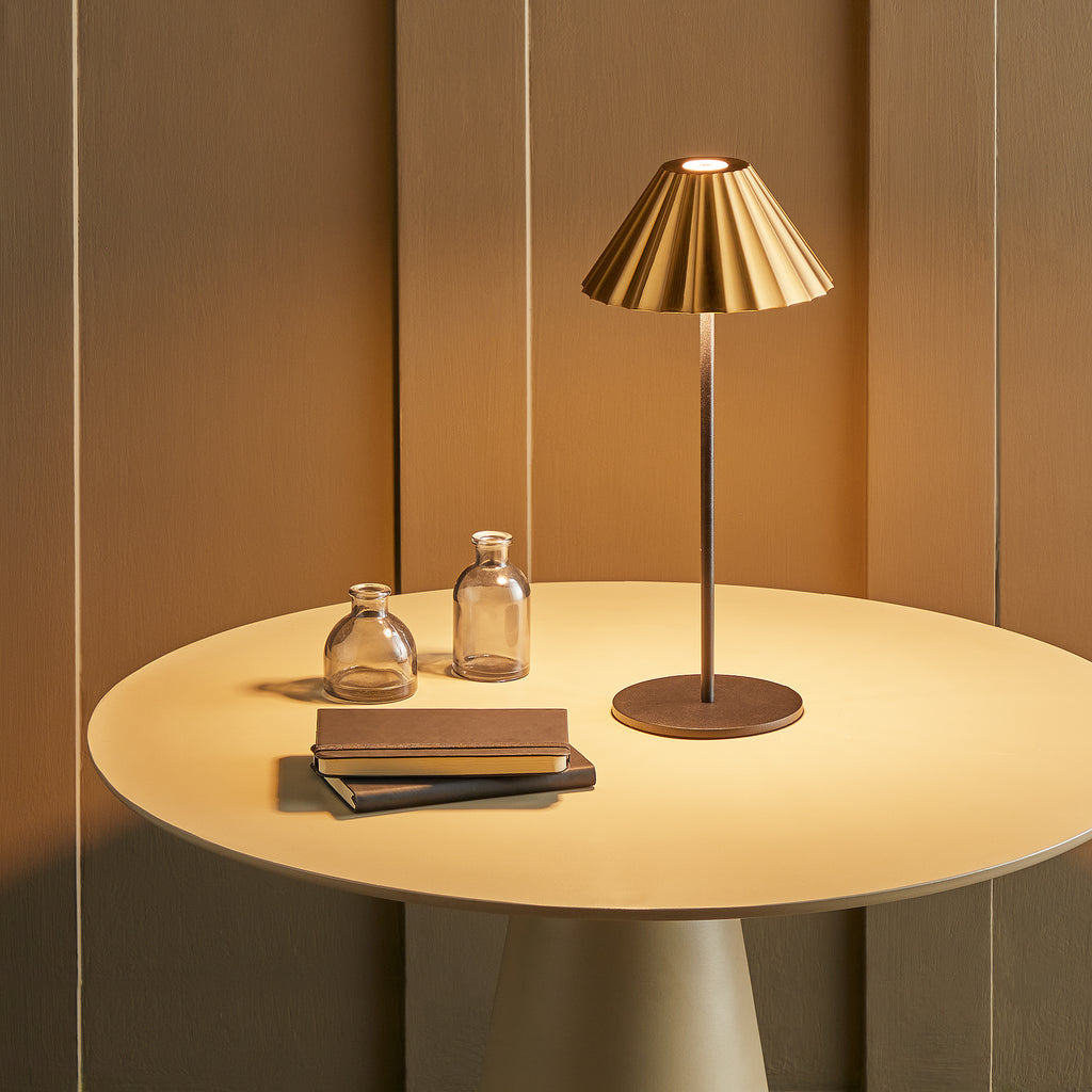Twinky Wireless Rechargeable Table Lamp in Black & Brass