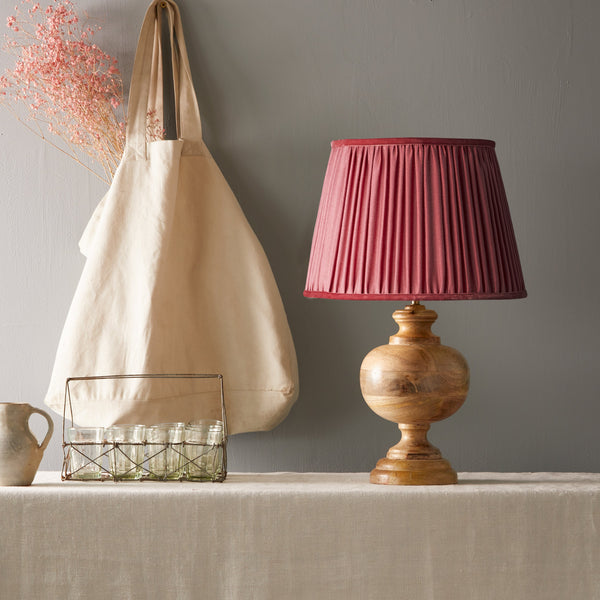 30cm empire shade in currant silk with velvet tape