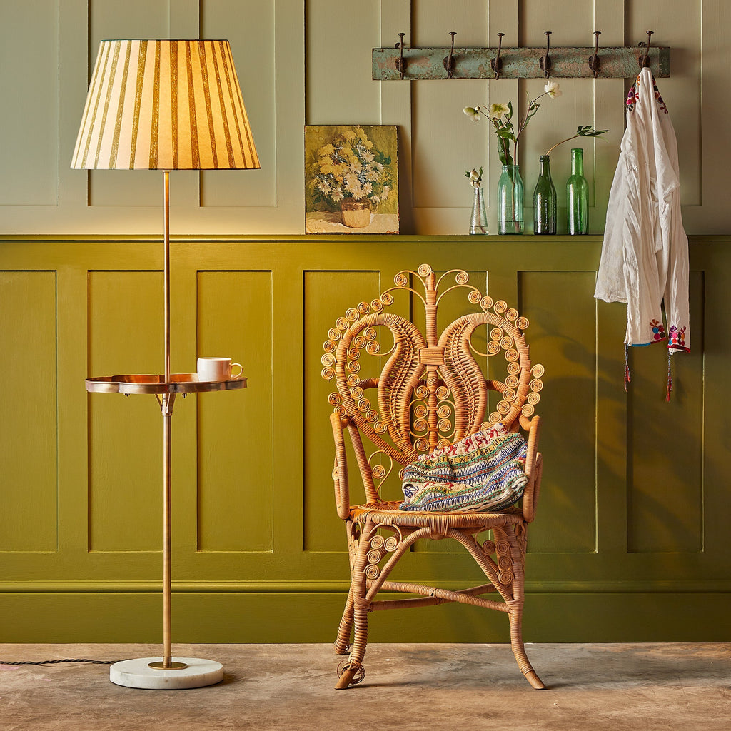 Darcy standing lamp with brass tray