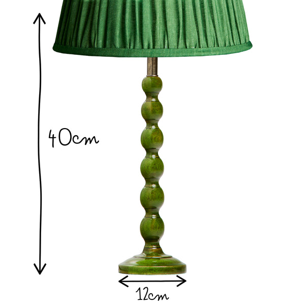 Bayou table lamp in green lacquered wood