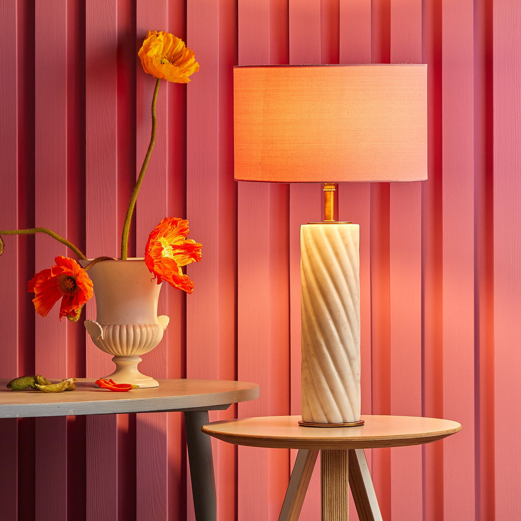 Carrick table lamp in white marble