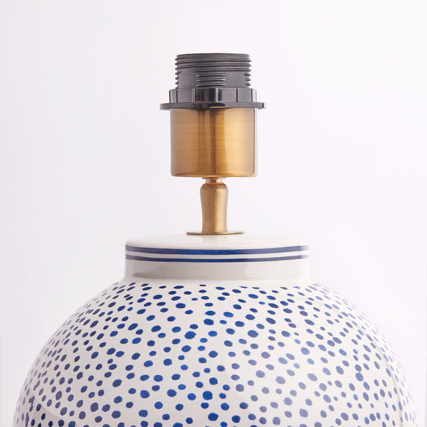 Polka table lamp in blue and white