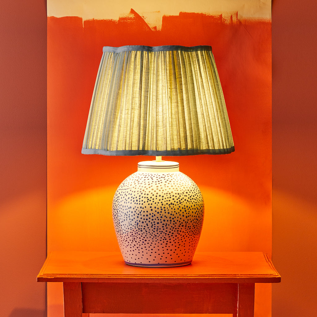 Polka table lamp in blue and white