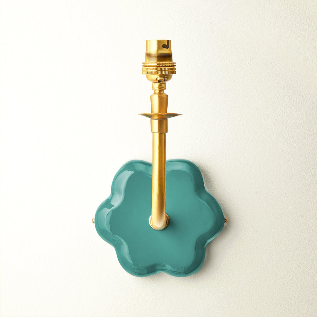 Primrose Wall Fitting in Turquoise Lacquered Wood Grandeur