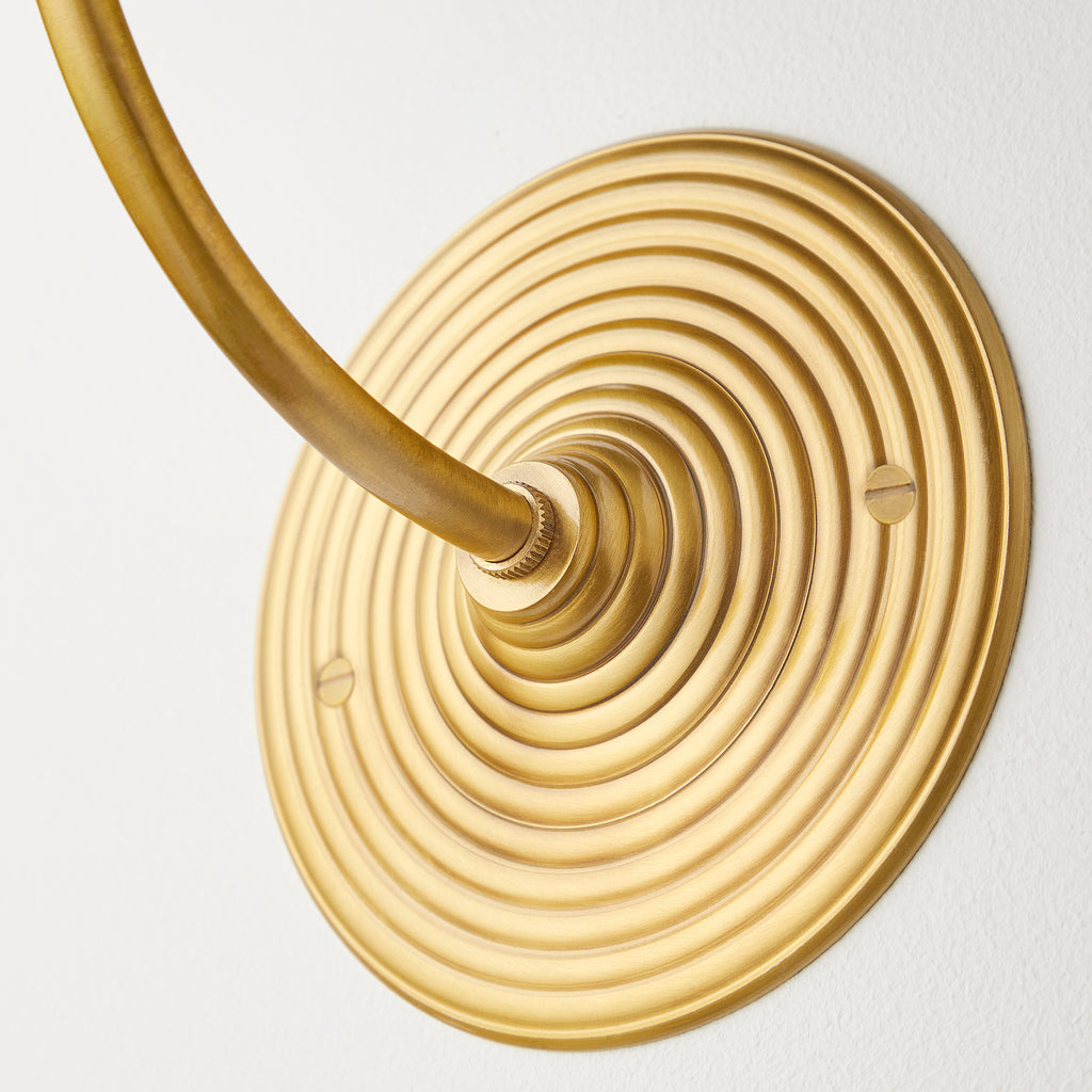 Ripple wall fitting in antique brass