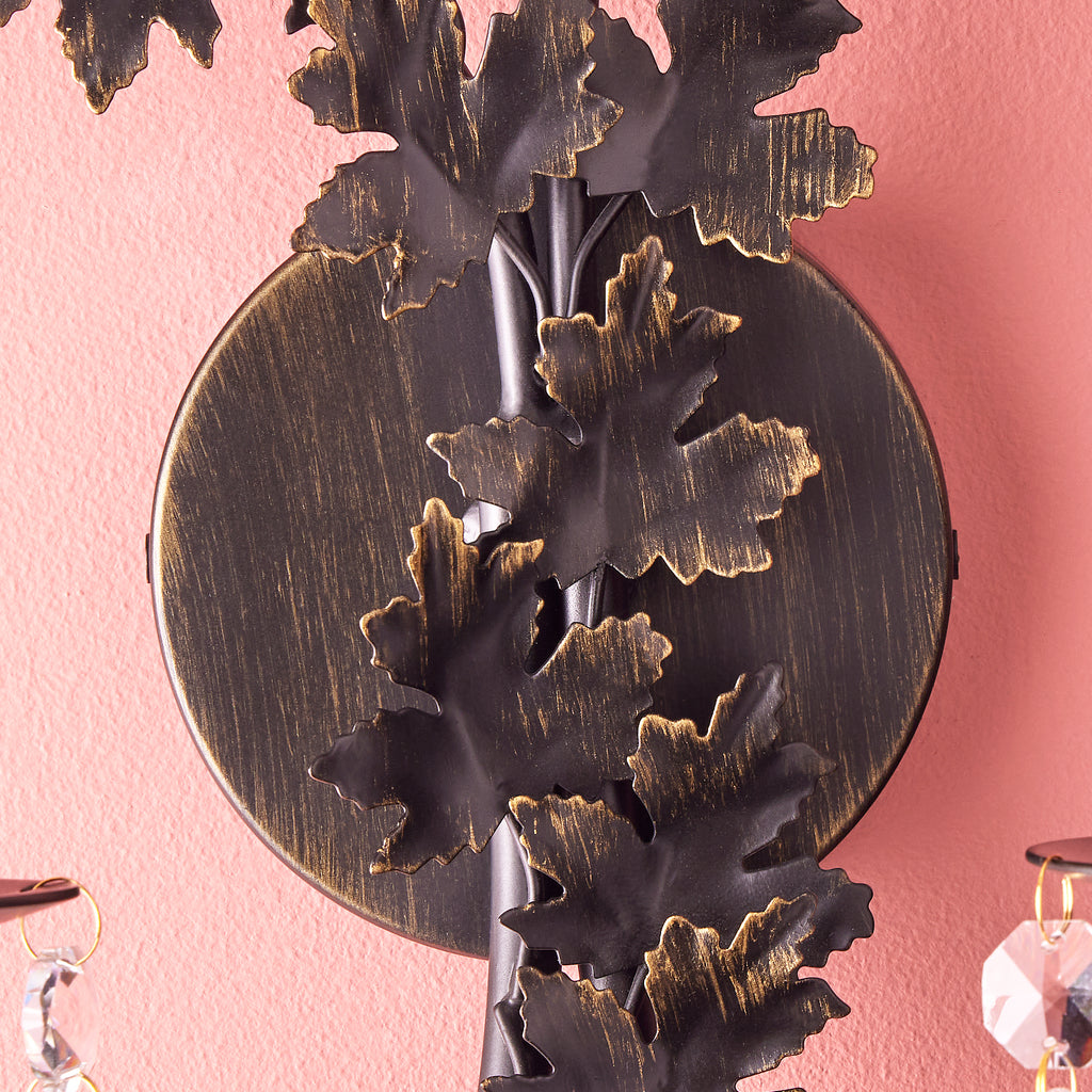 Sycamore wall light in bronze with crystals