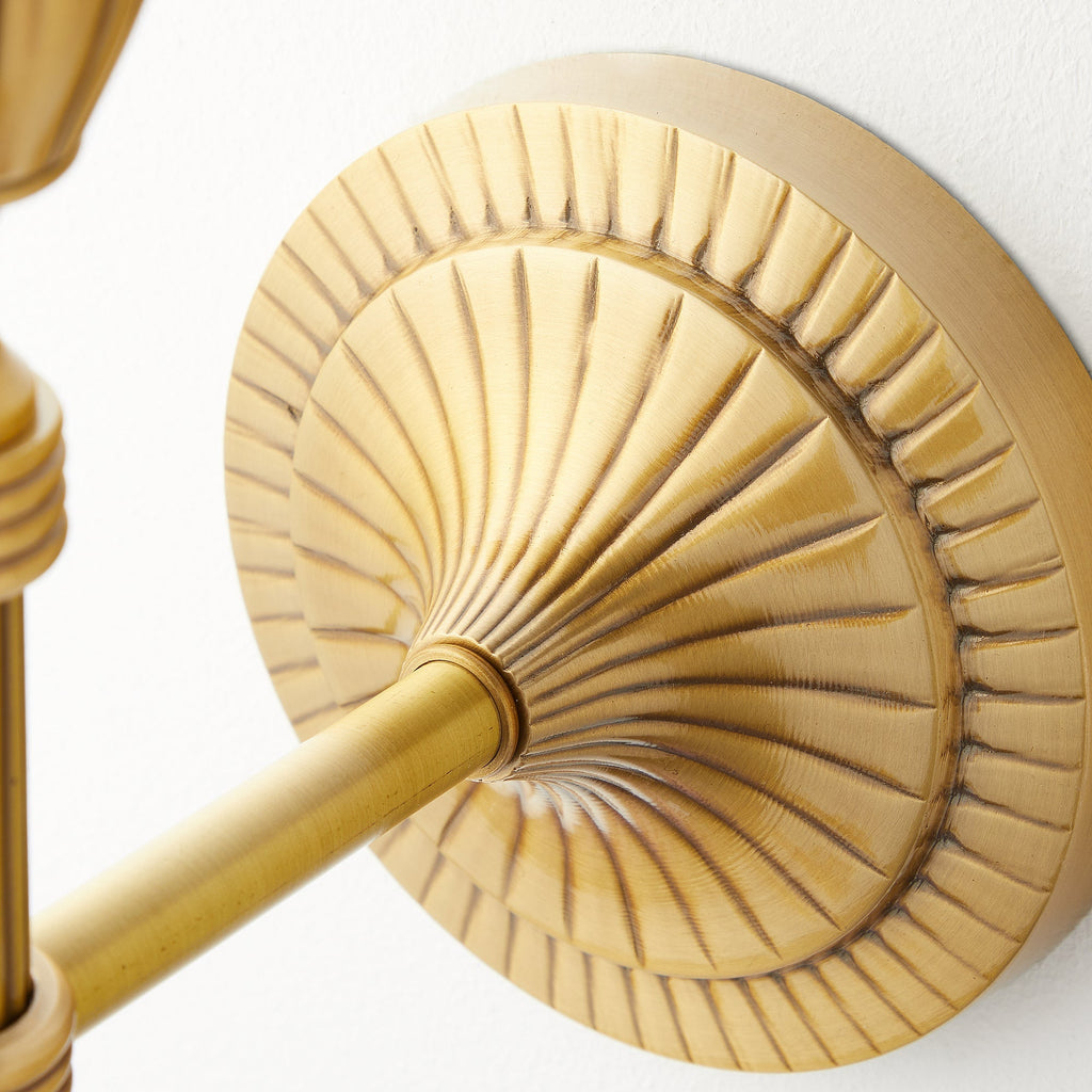 Wrappling wall fitting in antiqued brass