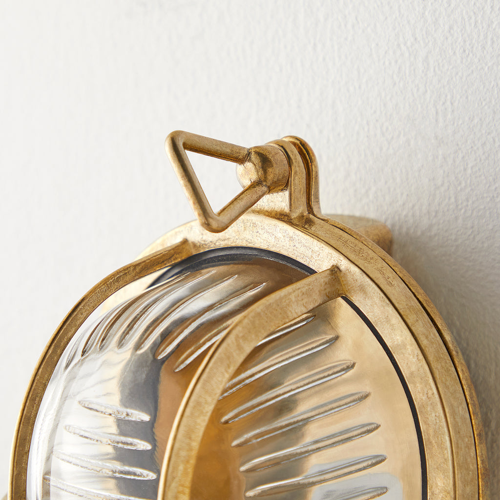 Bligh ip64 bulkhead in natural unlacquered brass