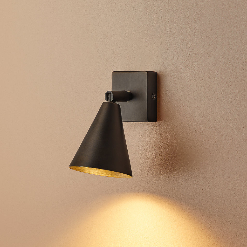 Crick single spotlight in bronze