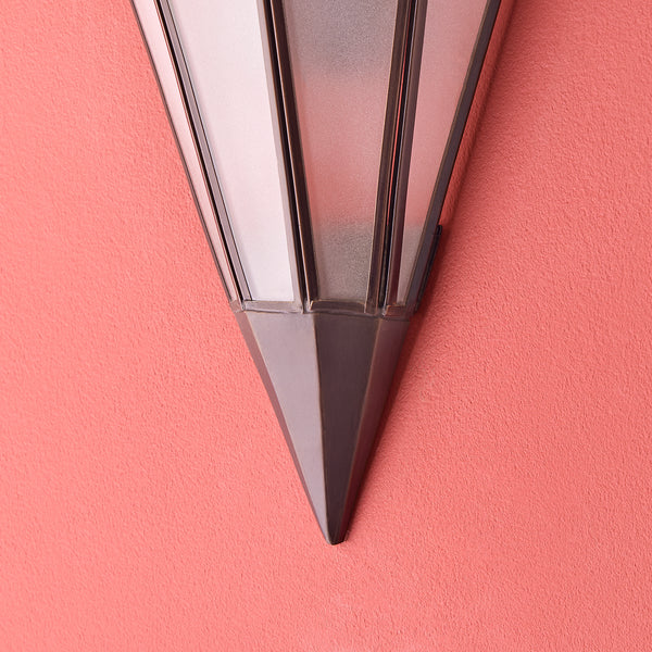 Fitzgerald Wall Light in Bronze and Frosted Glass