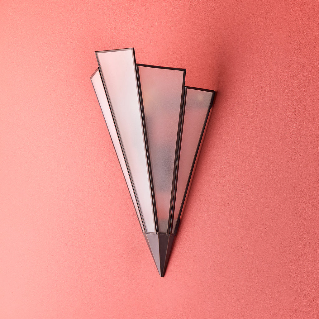 Fitzgerald Wall Light in Bronze and Frosted Glass