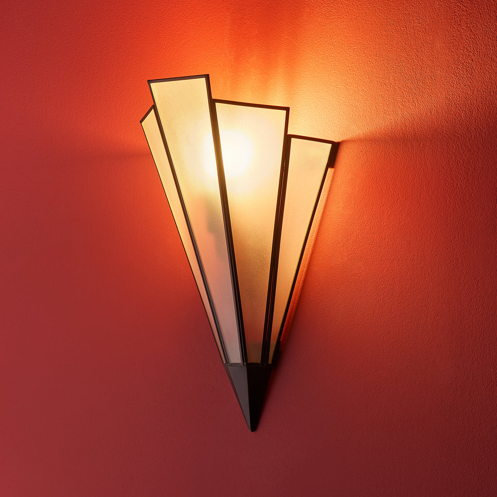 Fitzgerald Wall Light in Bronze and Frosted Glass