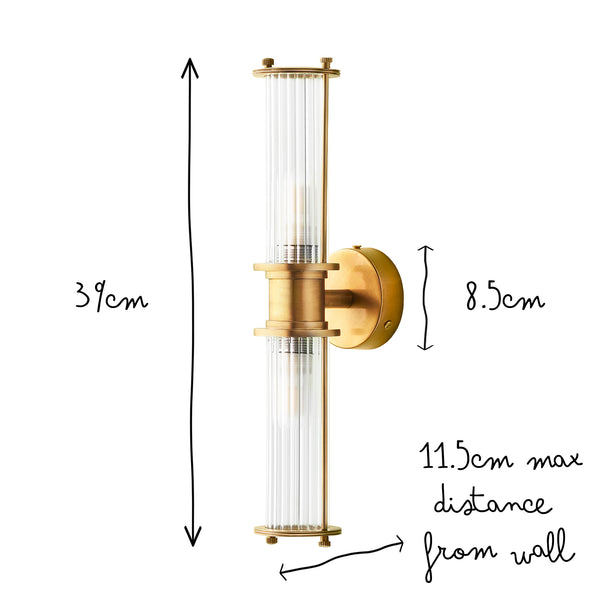 Larger Hunter IP44 Rated Wall Light: Shades of Glass Brilliance