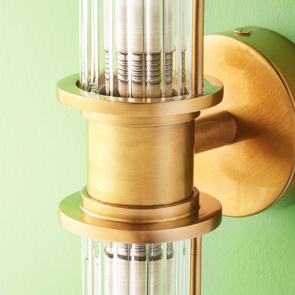 Larger Hunter IP44 Rated Wall Light: Shades of Glass Brilliance