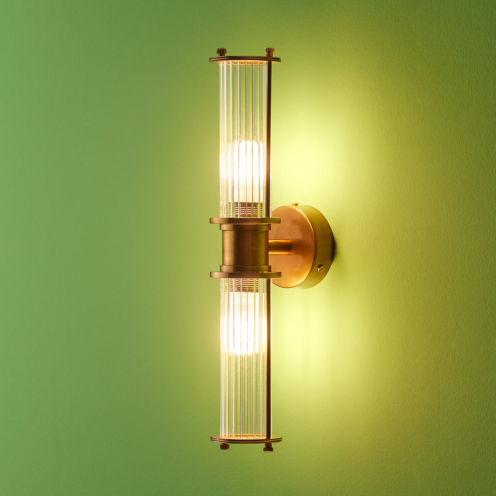 Larger Hunter IP44 Rated Wall Light: Shades of Glass Brilliance