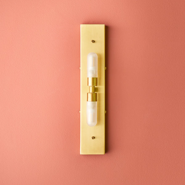 Liddle IP44 Wall Light with Glass Rods and Frosted Glass Sides