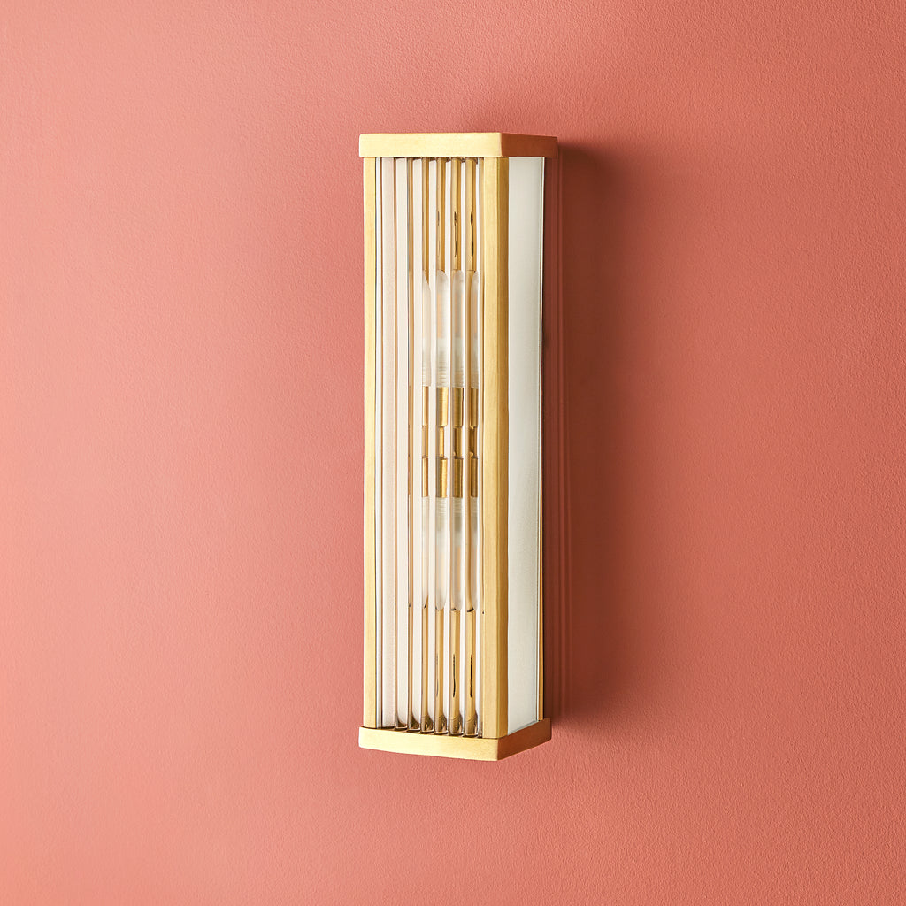 Liddle IP44 Wall Light with Glass Rods and Frosted Glass Sides