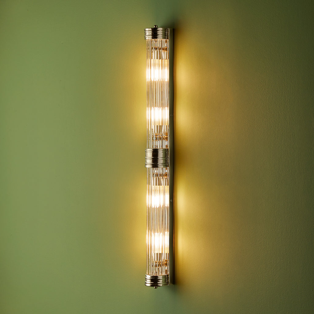 Nickel Opulence: Rodtastic IP44 Wall Light with Glass Rods