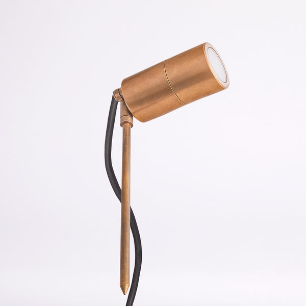Spikey ip65 long body spike light in brass