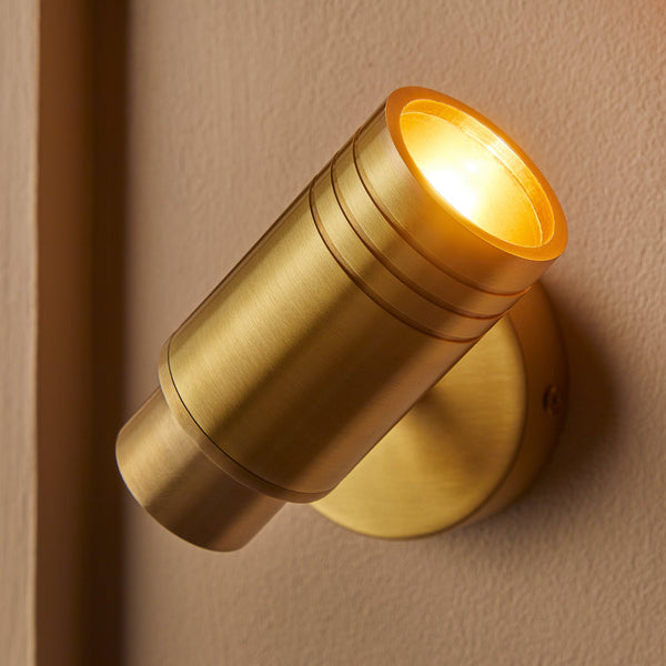 Single Watson spotlight in antiqued brass