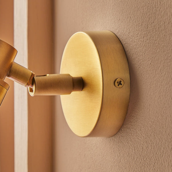 Single Watson spotlight in antiqued brass