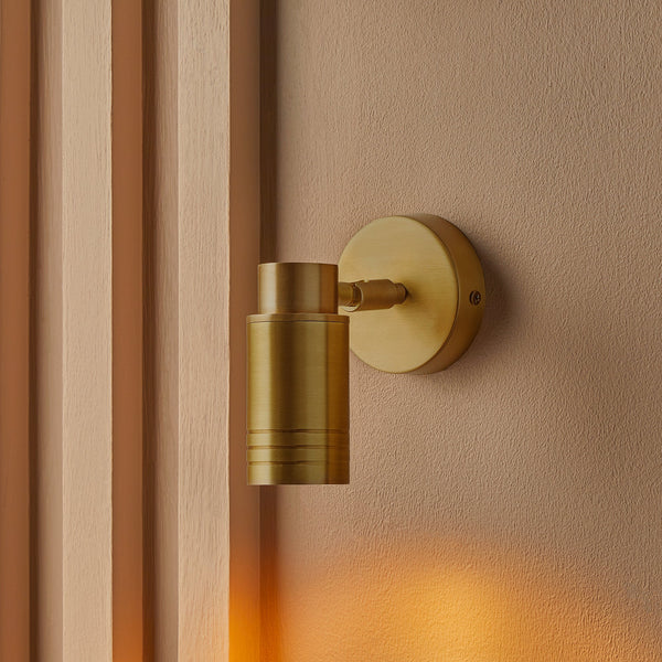 Single Watson spotlight in antiqued brass
