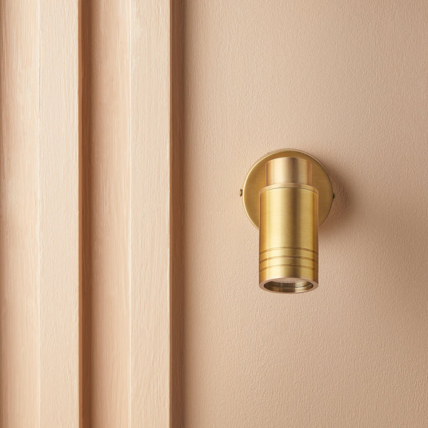 Single Watson spotlight in antiqued brass