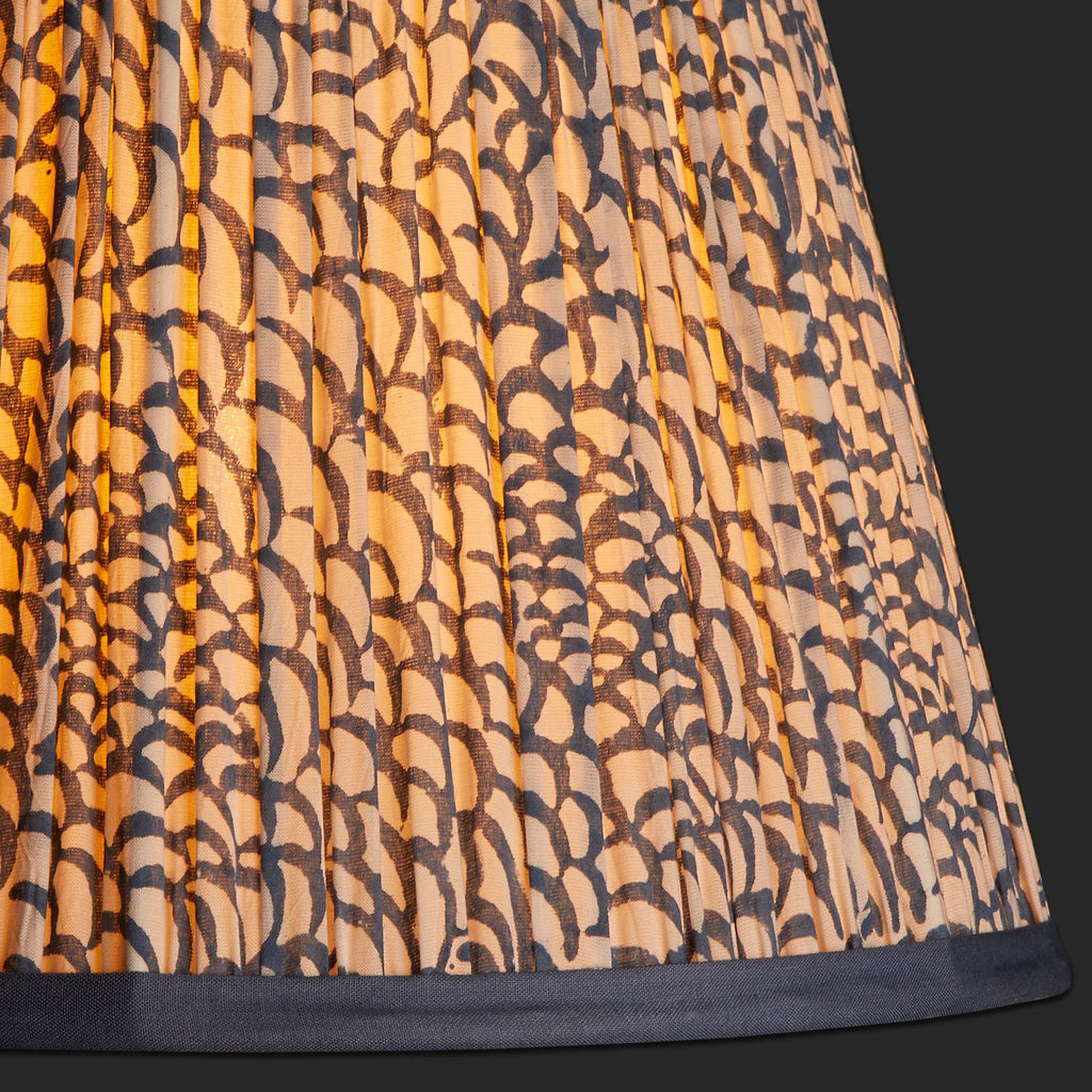 30cm straight empire shade in turkish blue fish scales with blue tape