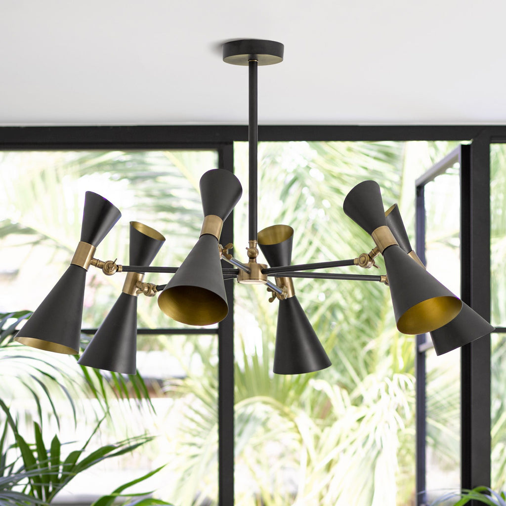 Stunning Bow Tie 6 Arm Black Chandelier | Luxury Lighting Fitting