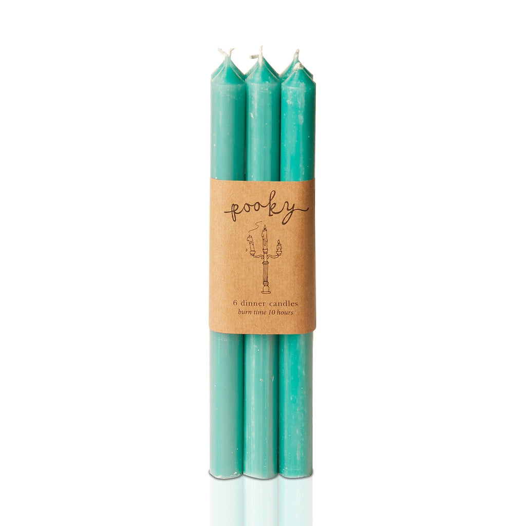 Dusky dinner candle in emerald - pack of 6