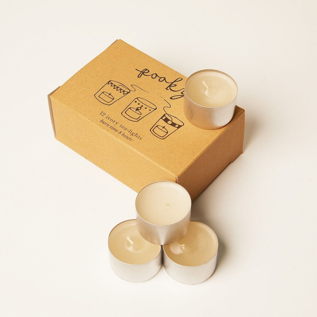 Twinkle tea lights in ivory - pack of 12