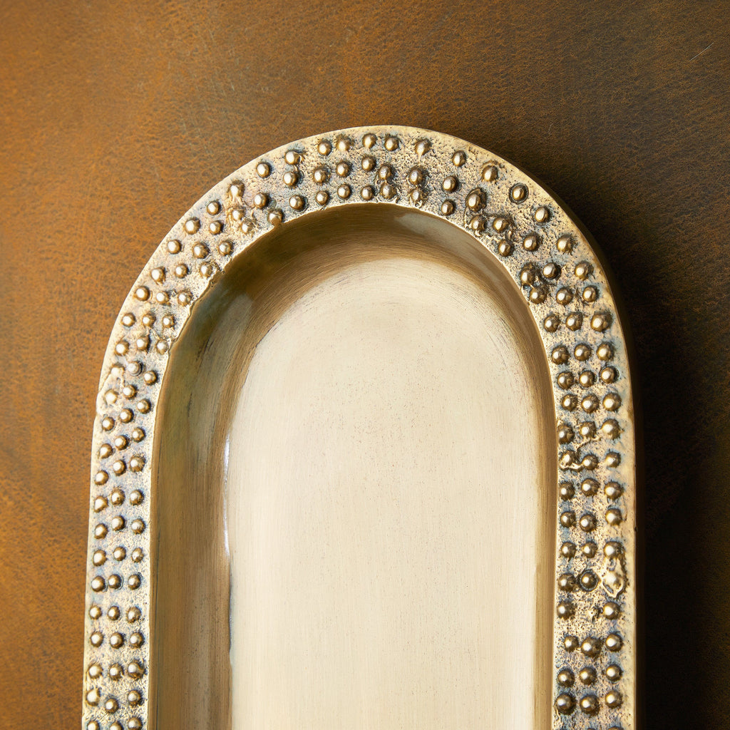 Beacon wall mounted candle holder in antiqued brass