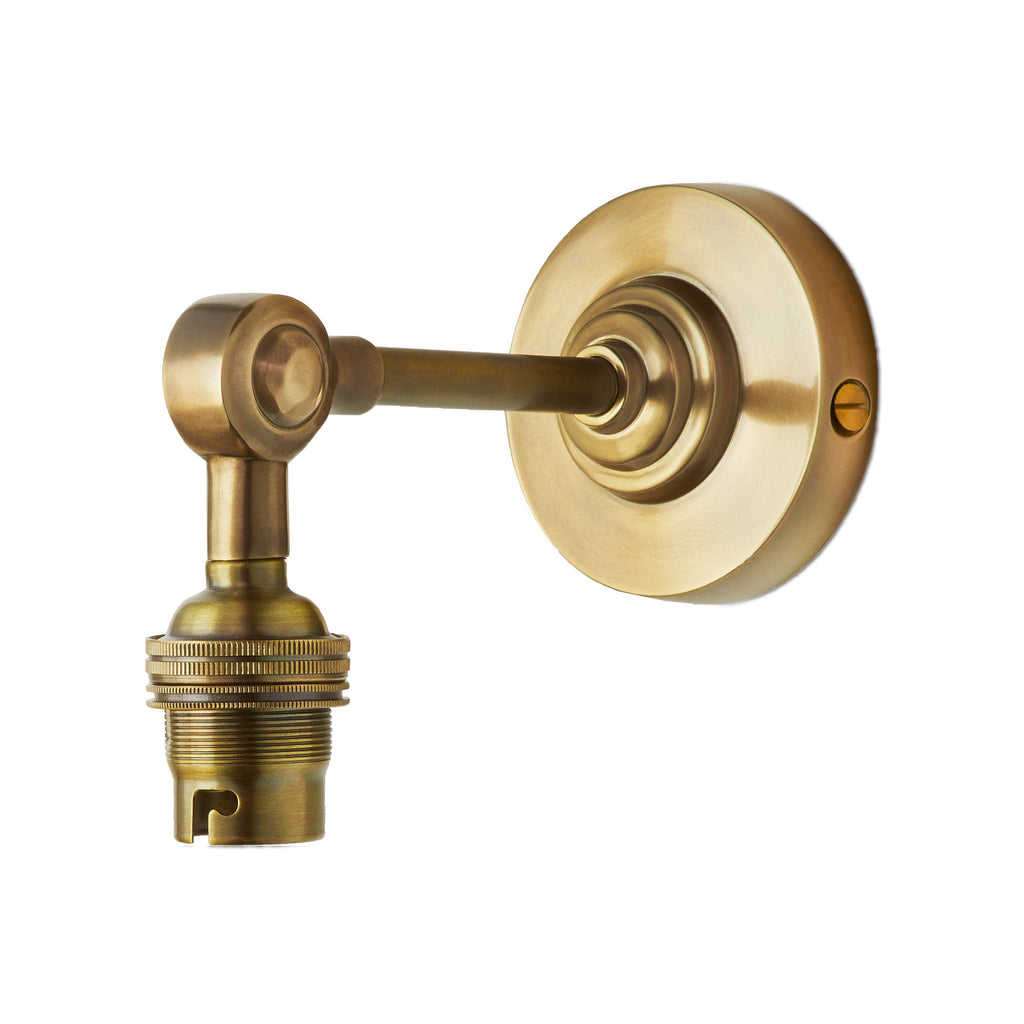 Mini Elbow Wall Fitting in Antiqued Brass
