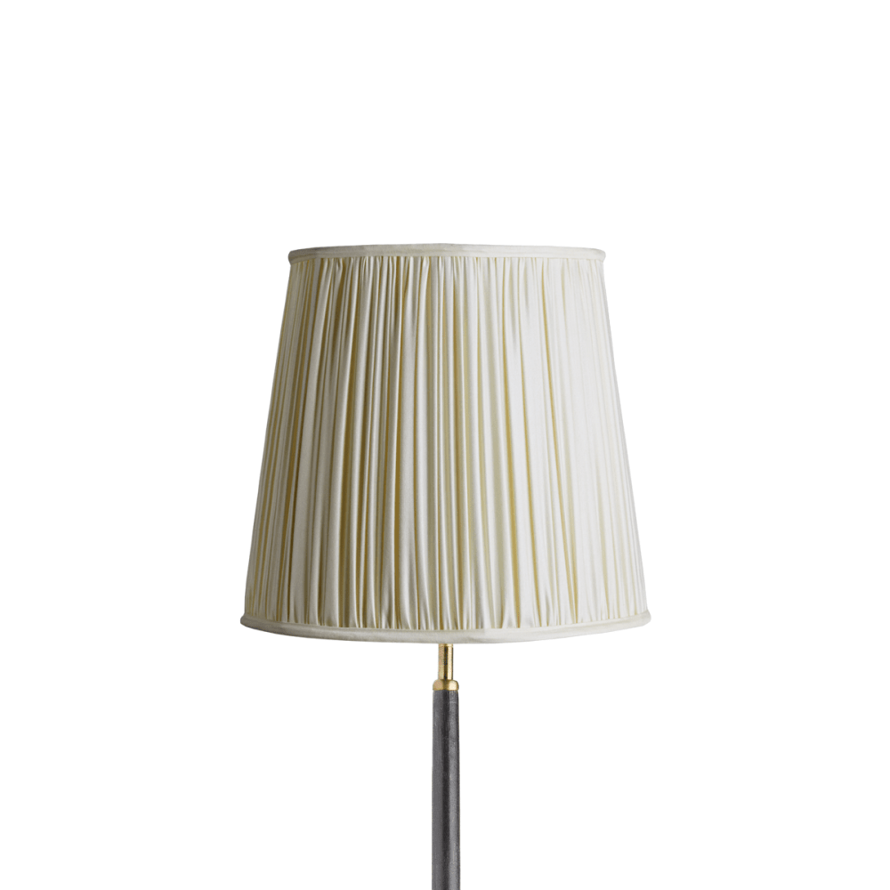30cm tall tapered gathered lampshade in cream taj silk